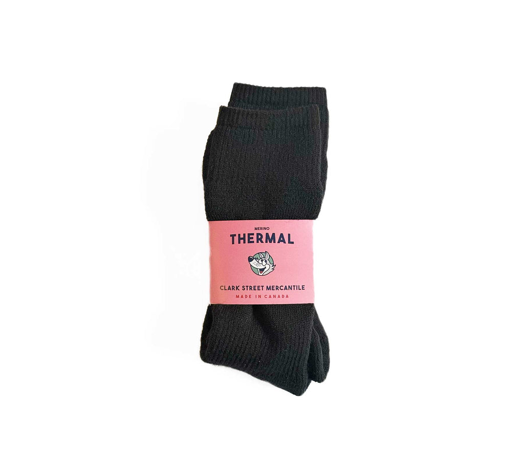 Merino Thermal Sock | Black – Clark Street Mercantile
