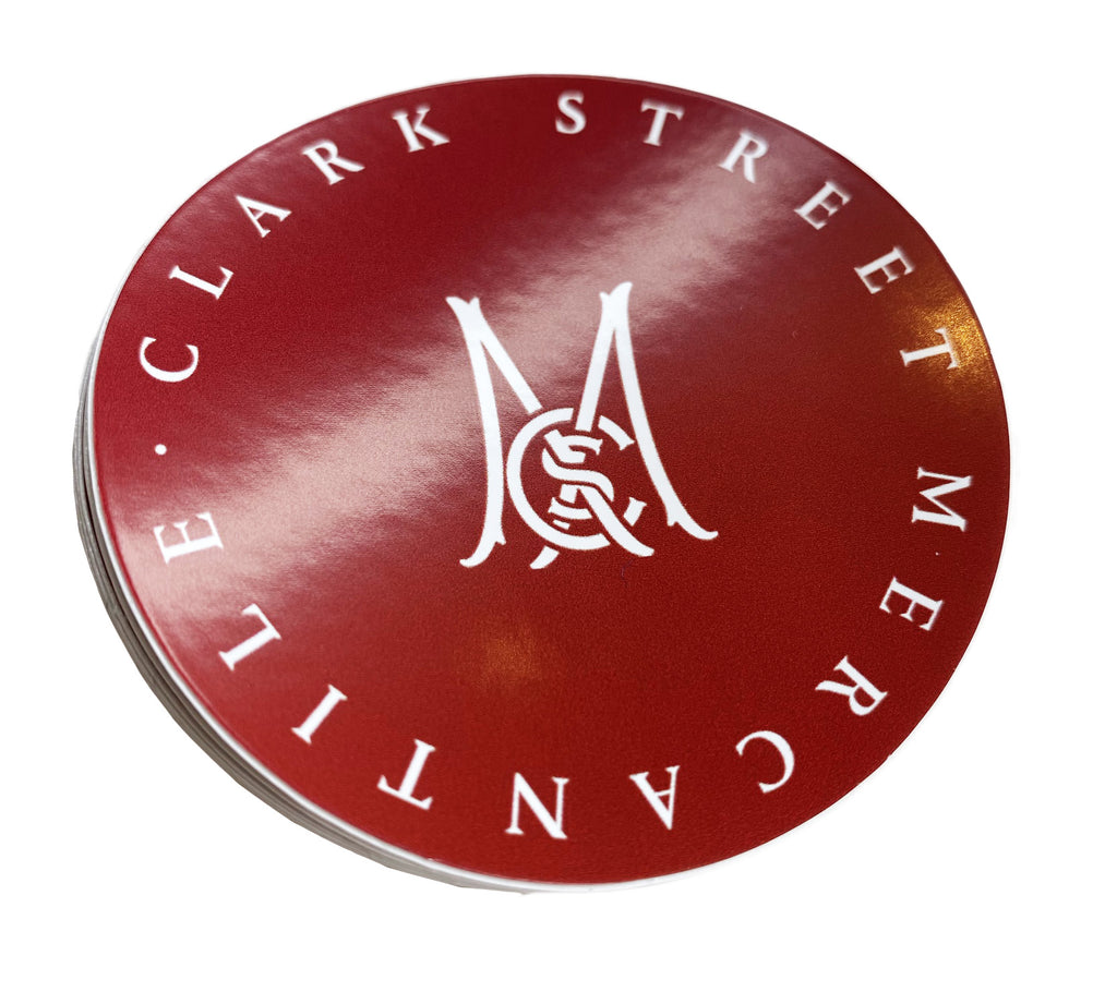 CSM Circle Logo Sticker | Red – Clark Street Mercantile